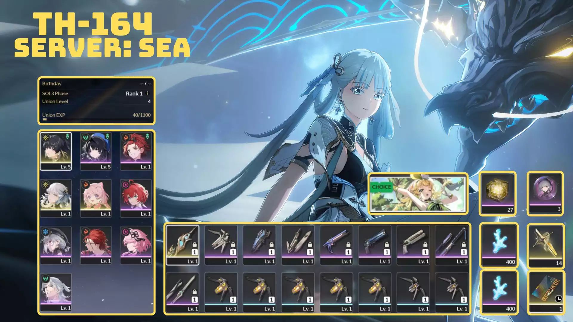 Acc #34157: [ Siêu Phẩm ] th164 Jinhsi Trấn + Encore + còn 15 vé quay vũ khí + còn vé chọn, giá ...