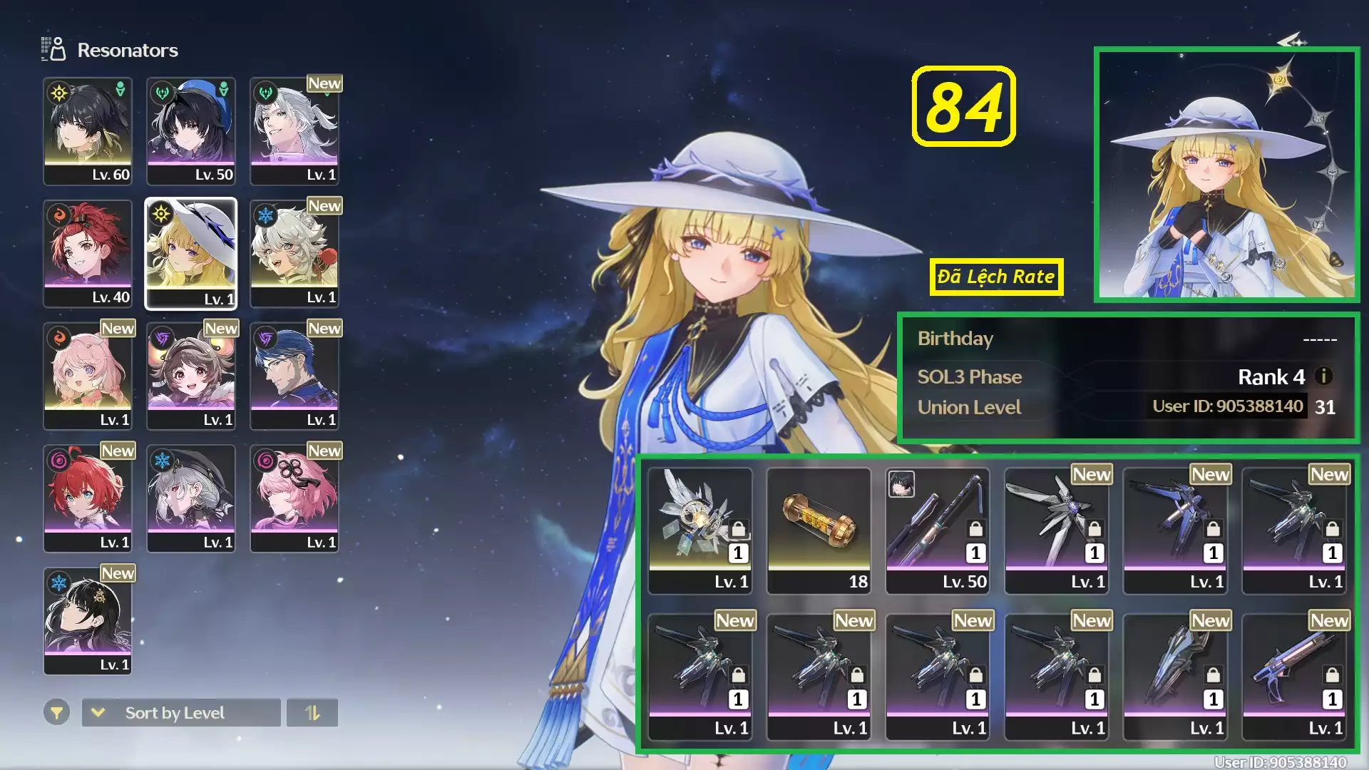 Acc #50073: Acc của Vua Hải Tặc DevisGD ( SV Sea - Kuro ), giá 120,000 đ