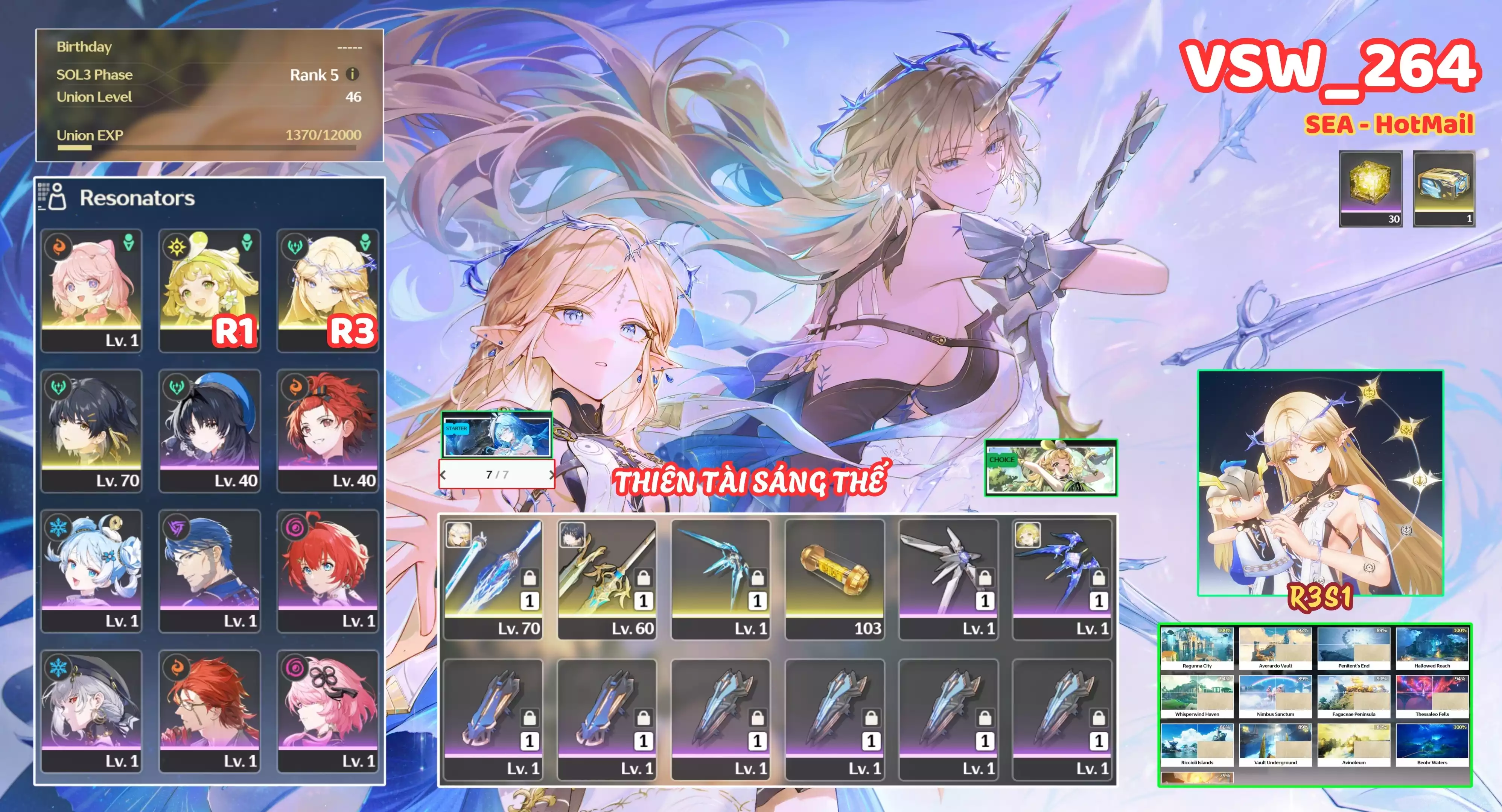 Acc #62377: [ VSW_264 SIÊU PHẨM THIÊN SỨ PHÁP SƯ ] CARTETHYIA R3 TRẤN + VERINA R1 + ENCORE TRẤN ...