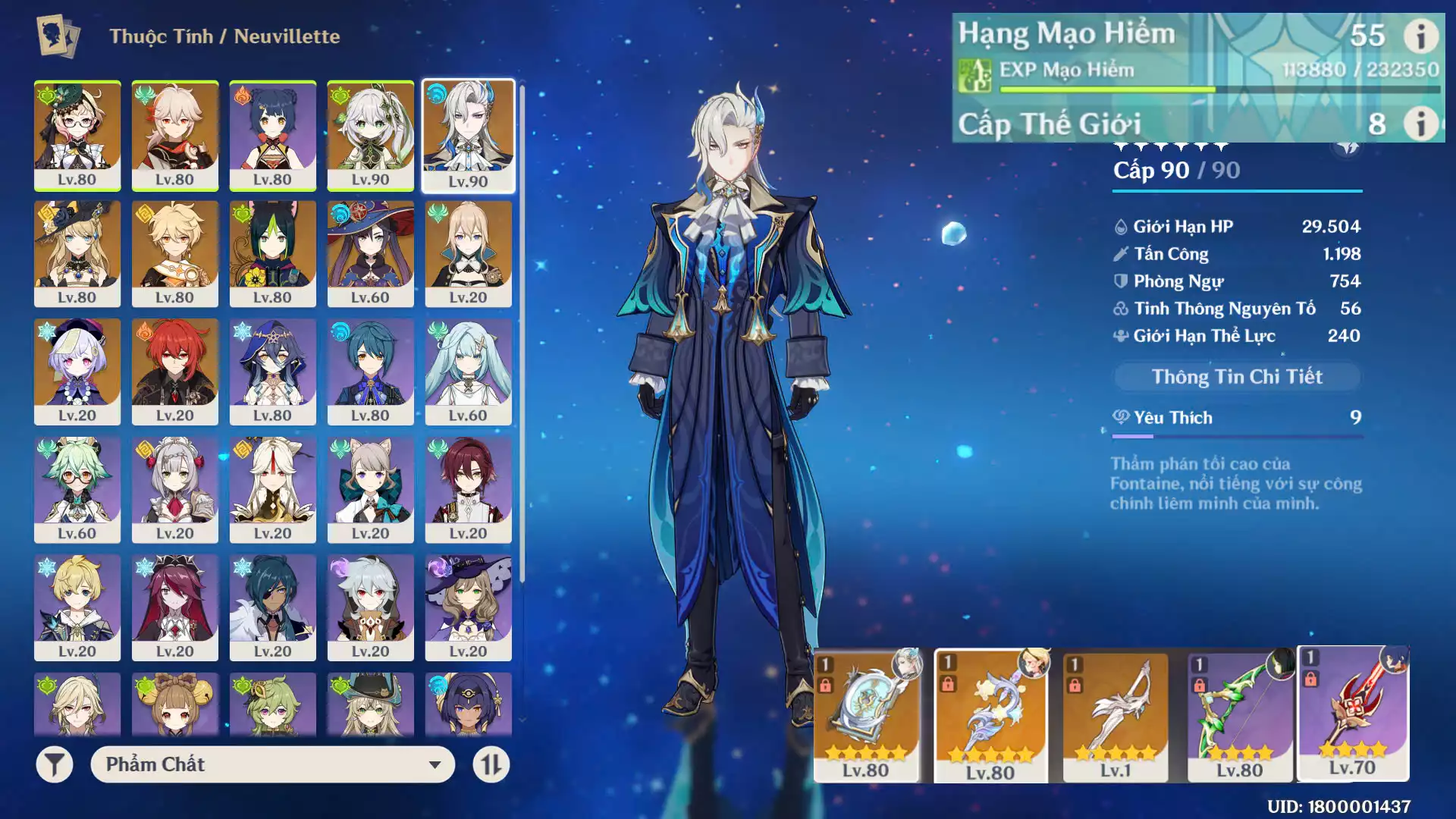 Chi tiết acc Vip #334503